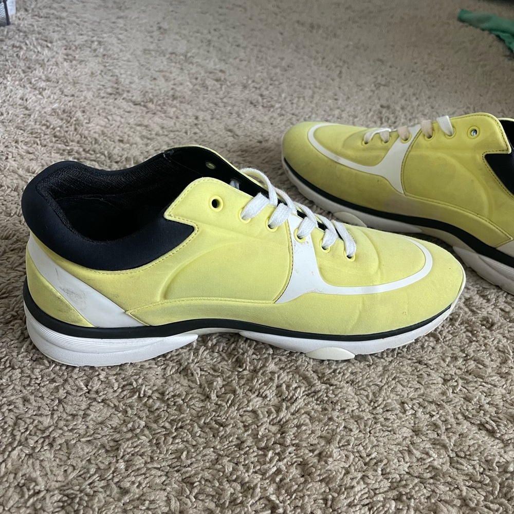 Chanel Neon Yellow Cloth Trainers - Gem